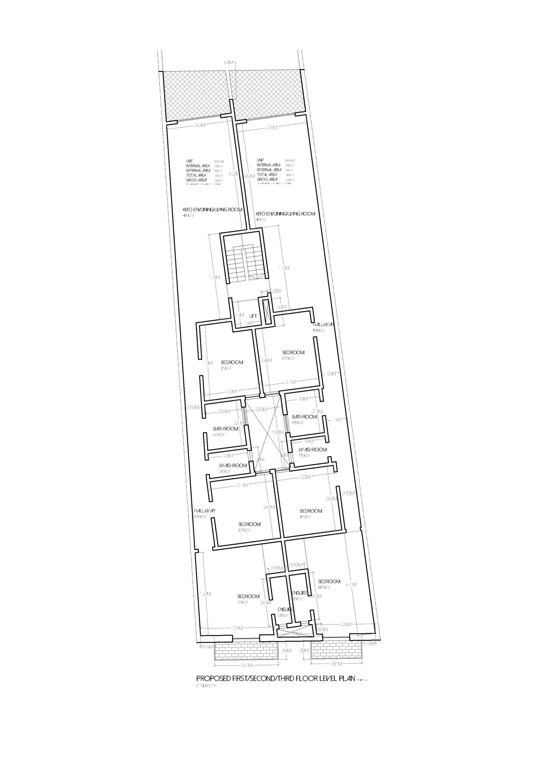 proposed first-second-third floor level plan – Better Homes Gozo